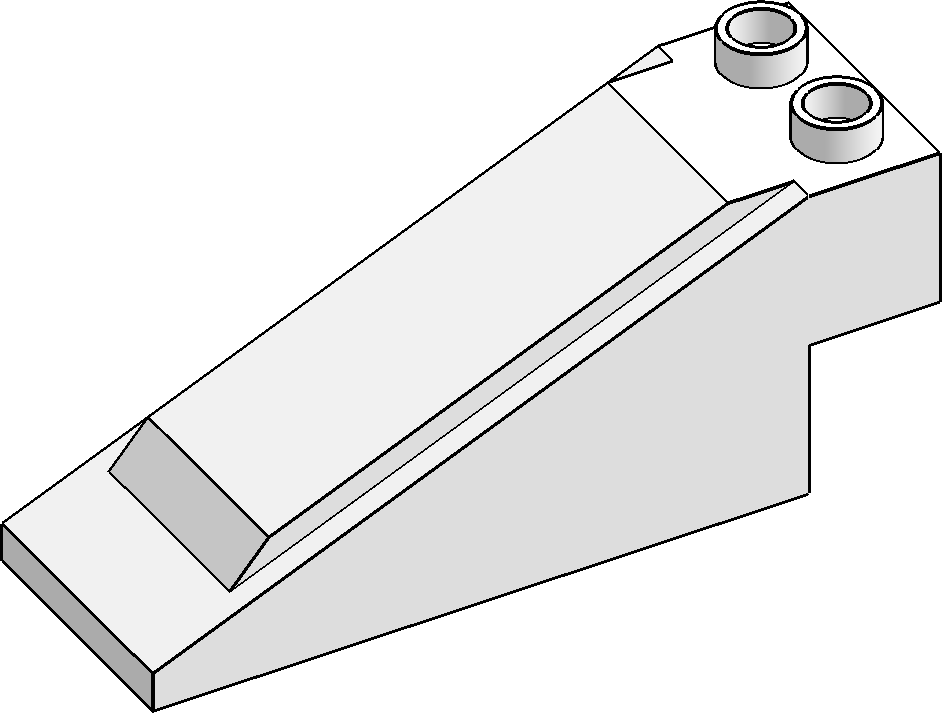 44688 - Duplo Road Section Slope with 2 Studs on Top - LEGO Parts Guide ...