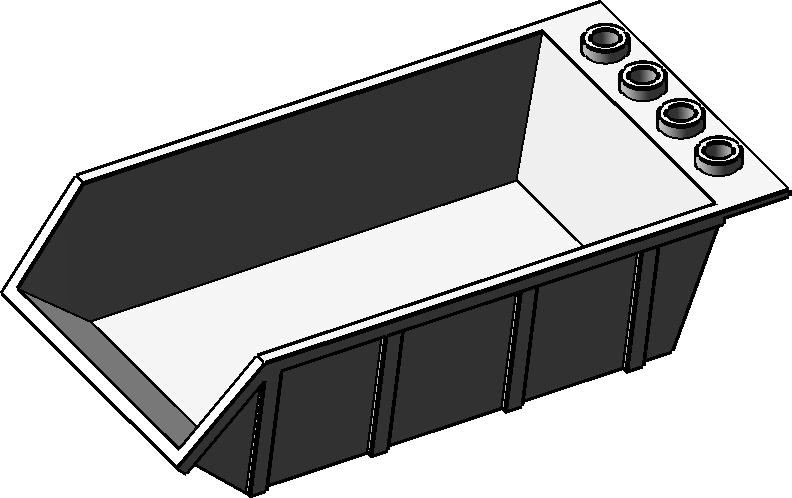 4080 - Tipper Bed 4 x 6, Open Studs - LEGO Parts Guide - Brick Architect