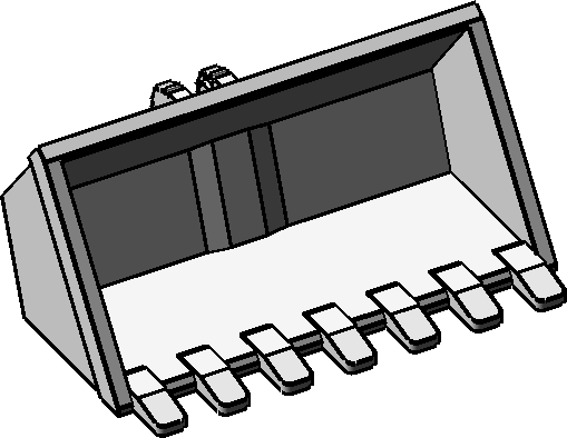 50335 - Construction Vehicle Bucket 3 x 6 with Hinge, Reinforced Center ...