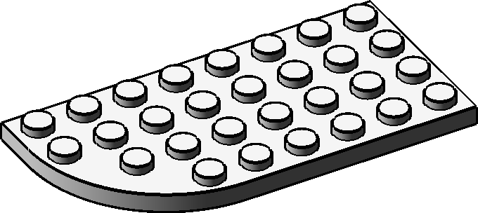 713a - Plate Round Corner Right 4 x 8 with Waffle Bottom - LEGO Parts ...