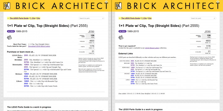 LEGO Parts Guide – About & Version History – BRICK ARCHITECT